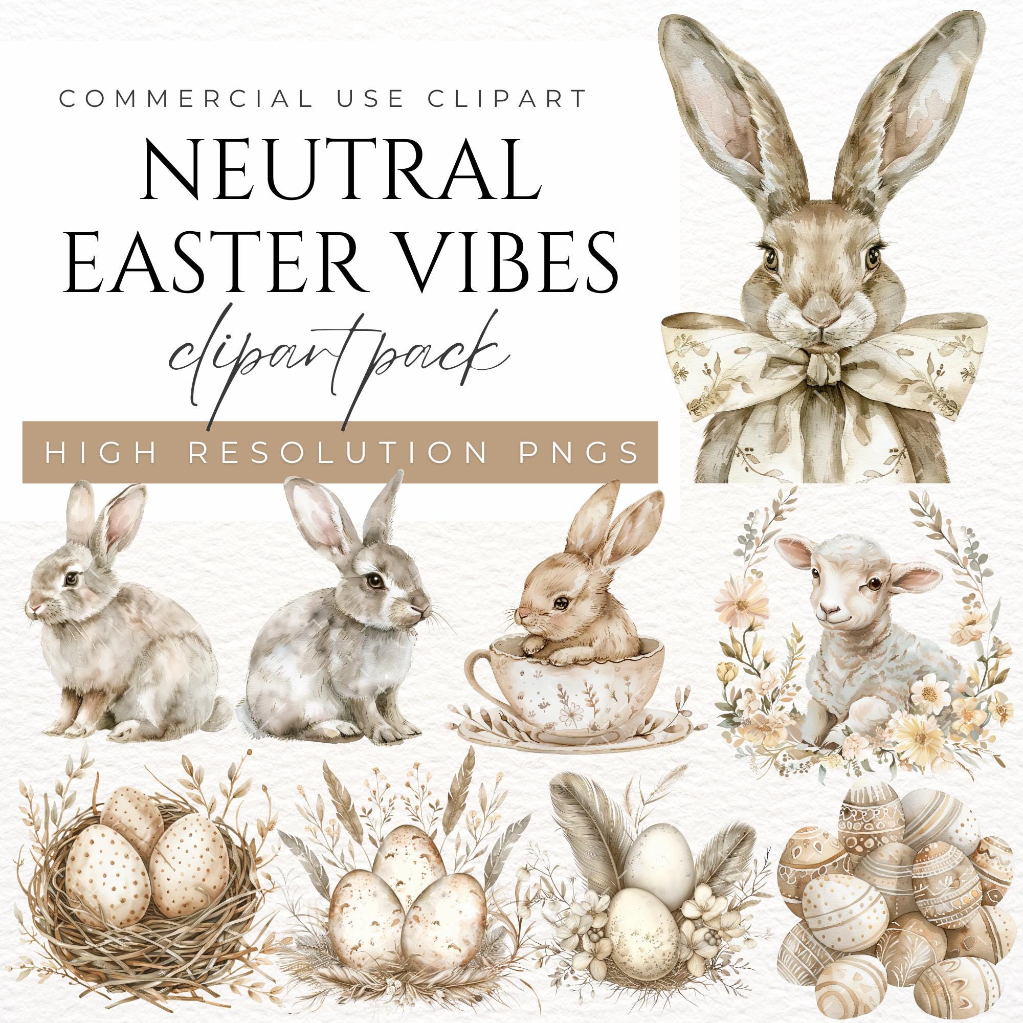 Neutral Easter Clipart PNG Easter Graphics Minimalist Easter ...