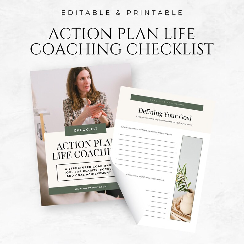 Action Plan Life Coaching Checklists Template Mindset Coaching Planner ...