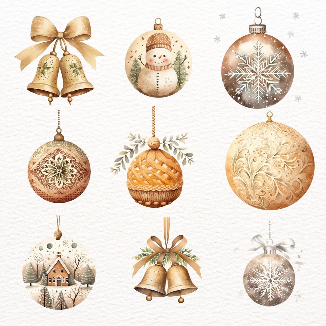 Christmas Ornaments Clipart Vintage Ornaments Pinecone Clipart ...