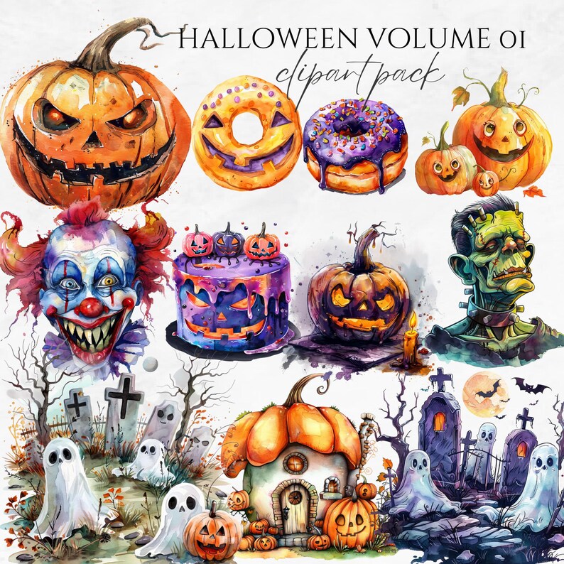 Halloween Clipart PNG Spooky Clipart Halloween Art Graphics Ghost ...