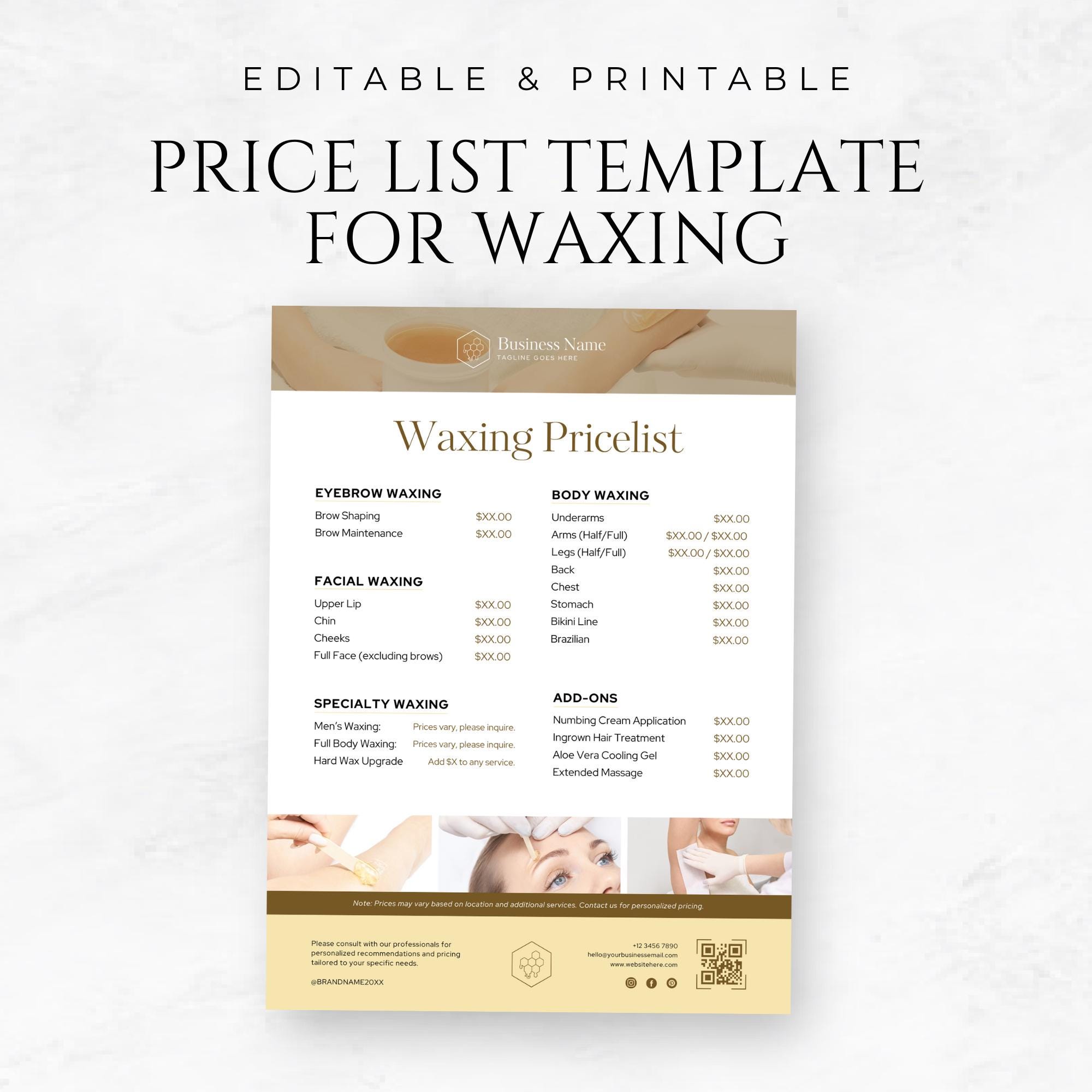 Waxing Price List Salon Price List Template Beauty Salon Price List ... Waxing Price List Salon Price List Template Beauty Salon Price List ...