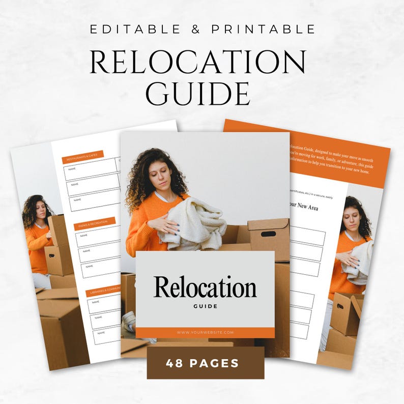Relocation Guide Template Printable Moving Guide Family Relocation Planner Moving Checklist Home ...