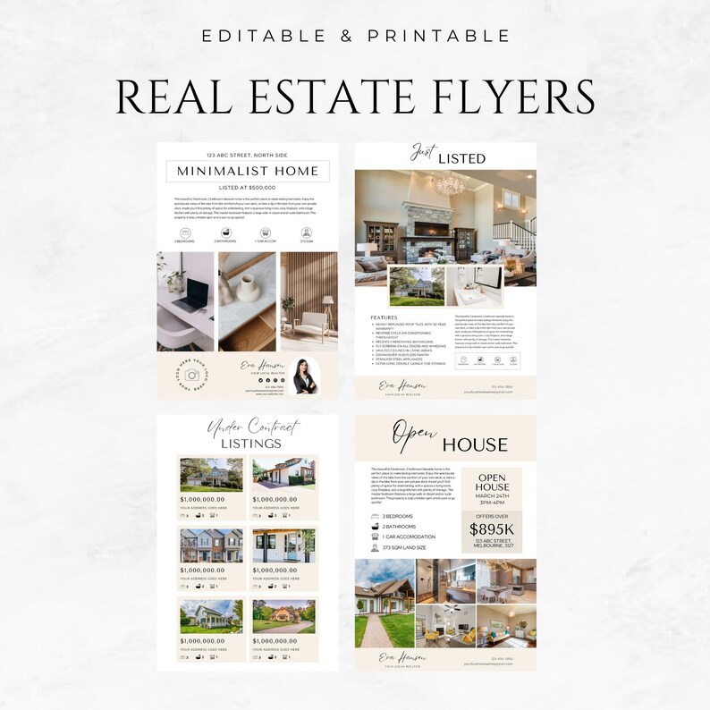 Real Estate Flyer Template Open House Flyer Property Listing Flyer ...