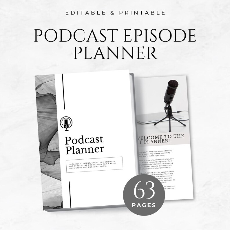 Podcast Planner Template Printable Podcast Episode Content Planner ...