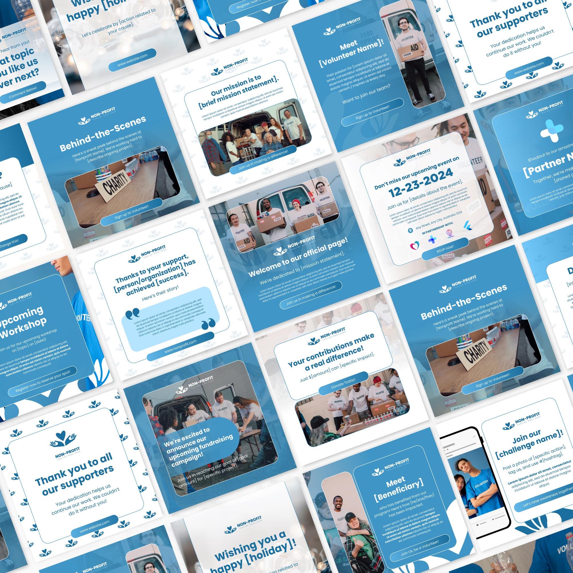 Non-profit Social Media Posts Template Instagram Templates for ...
