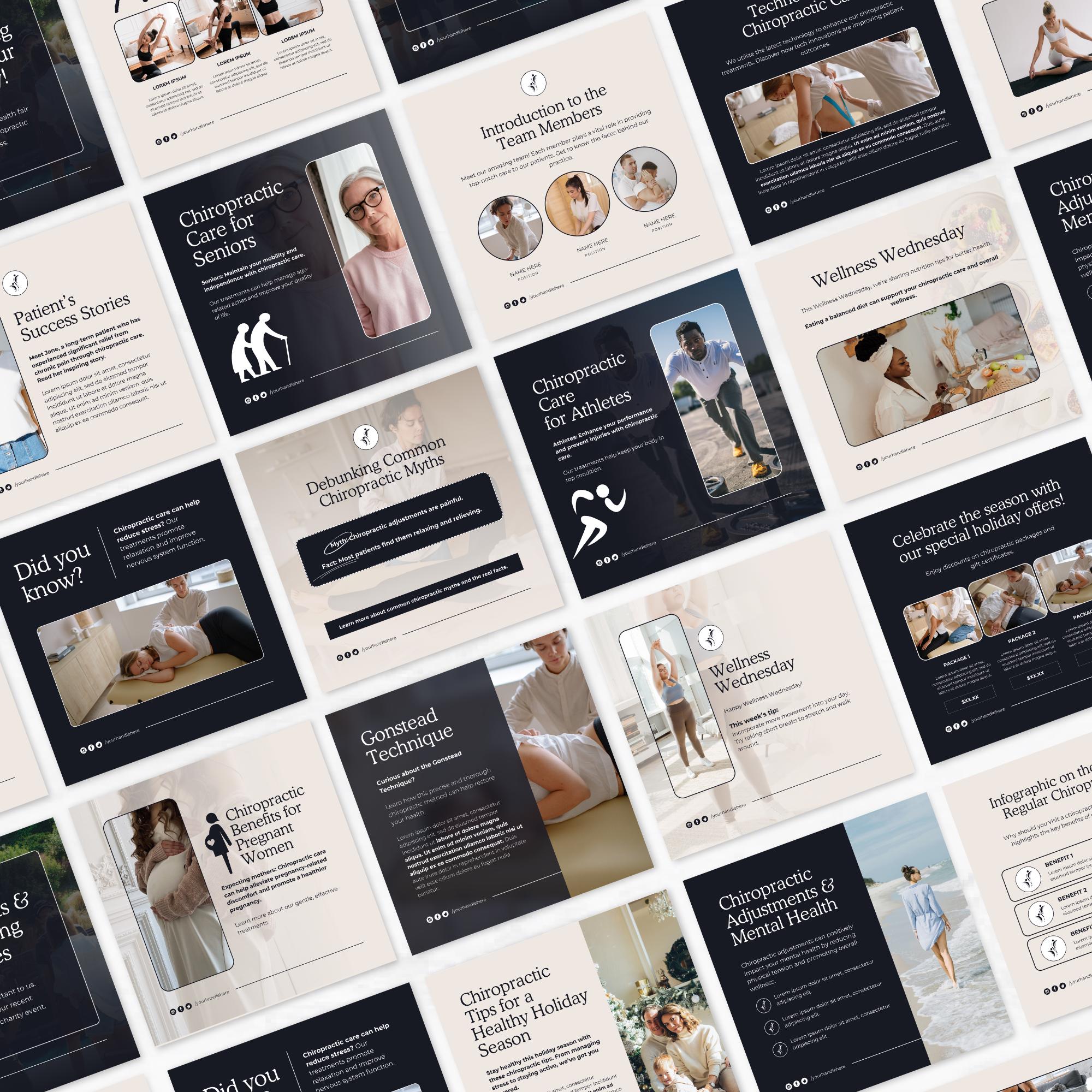 Chiropractor Instagram Templates Chiropractic Clinic Templates ...