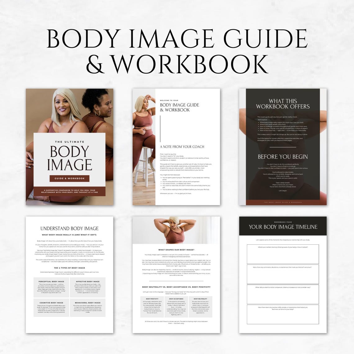 Body Image Workbook Canva Template: Self-love Guide for Women (PDF ...