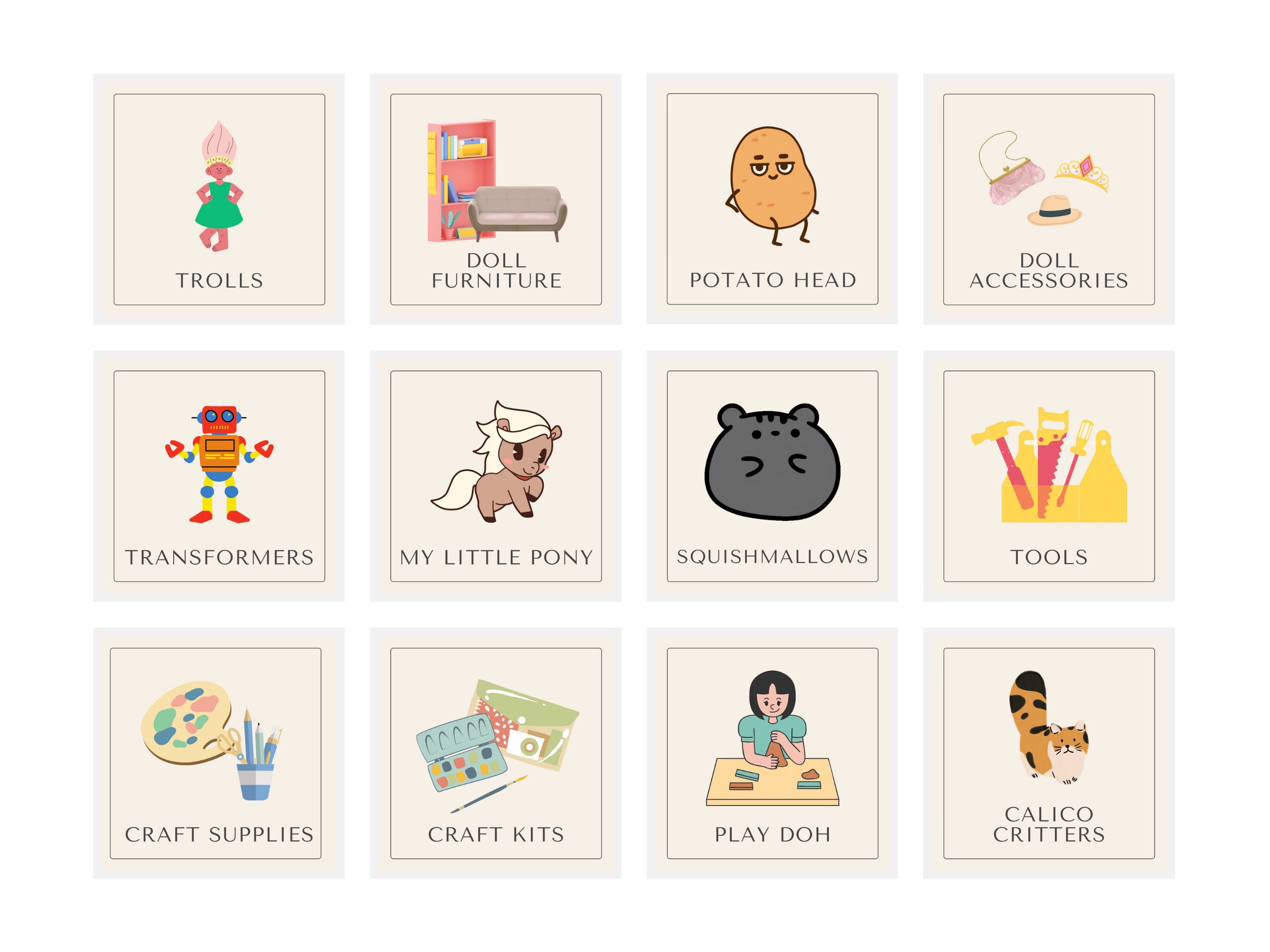 Toy Storage Labels Printable Toy Organization Labels Classroom - Etsy