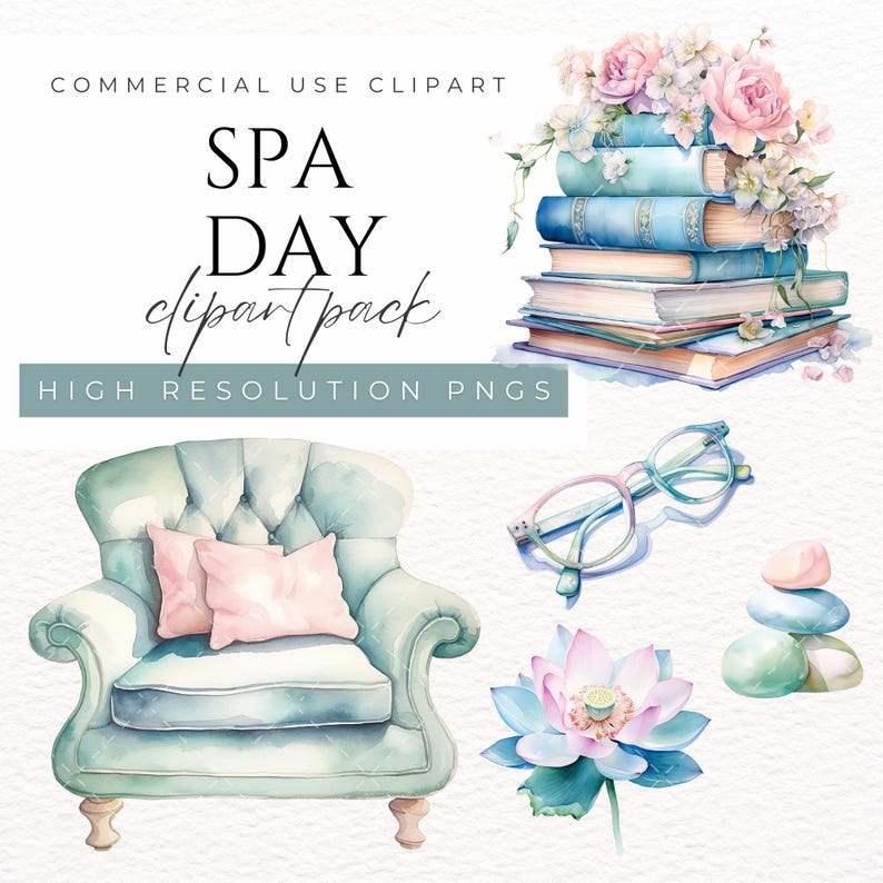 Spa Day Clipart Self-care Clipart Wellness Clipart Beauty Clipart ...