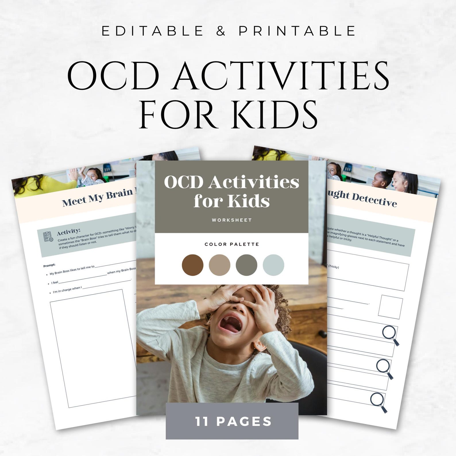 OCD Activities for Kids Template Printable Child Anxiety Management OCD ...