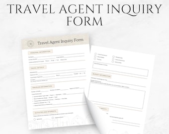 Travel Agent Inquiry Form | Business - Etsy