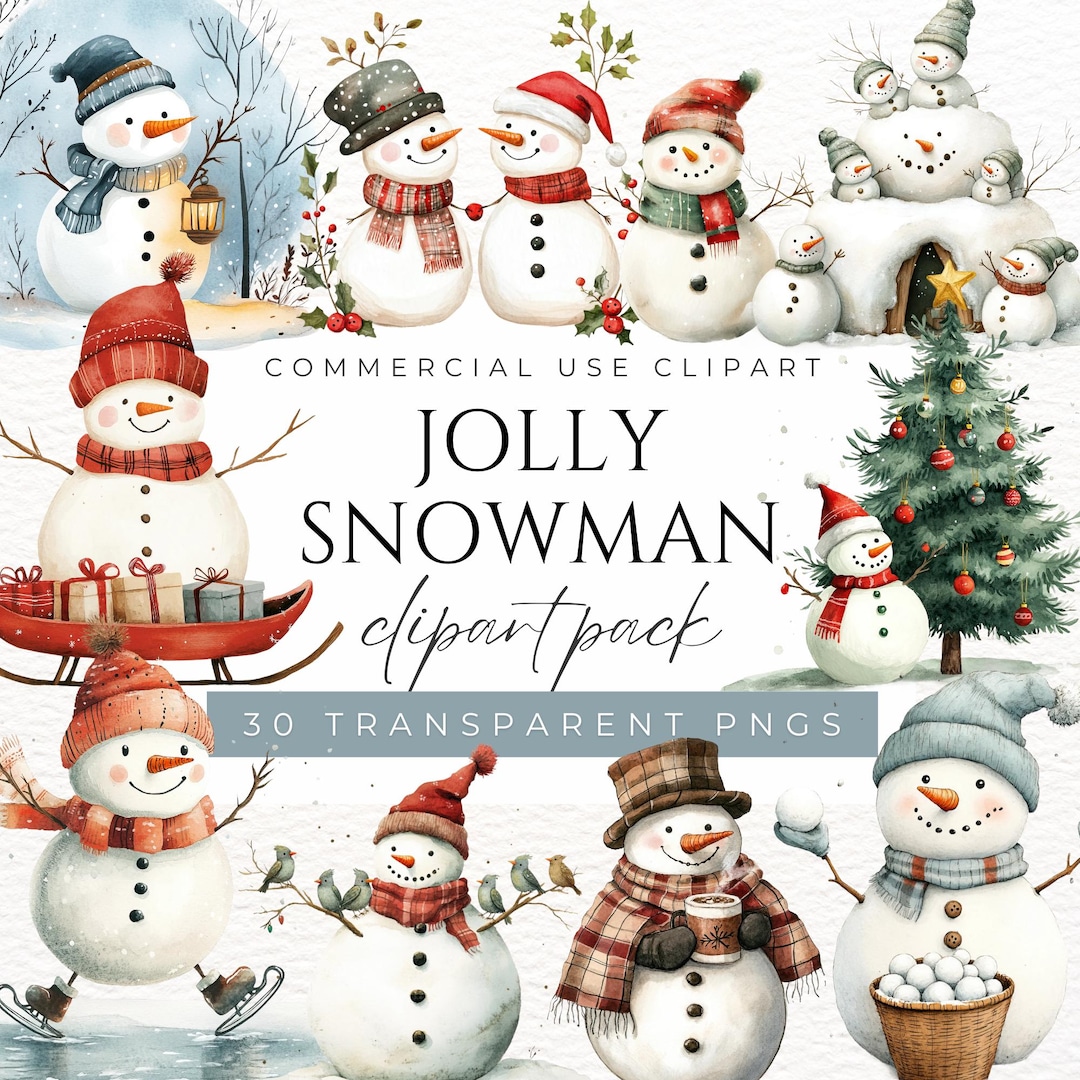 Snowman Clipart Whimsical Snowman Christmas Children’s Book Snowman ...