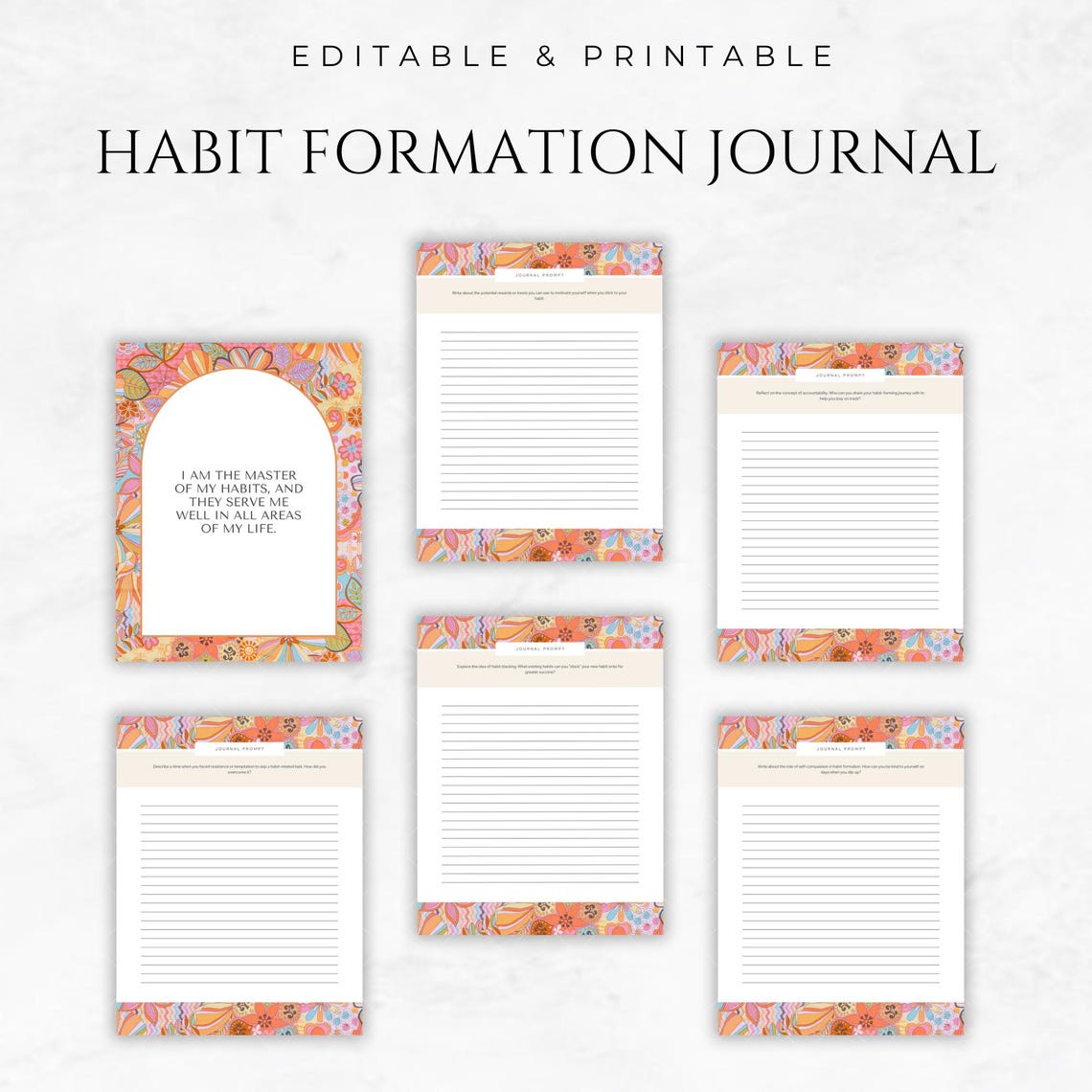 Habit Formation Journal Template Habit Tracker Productivity Journal ...
