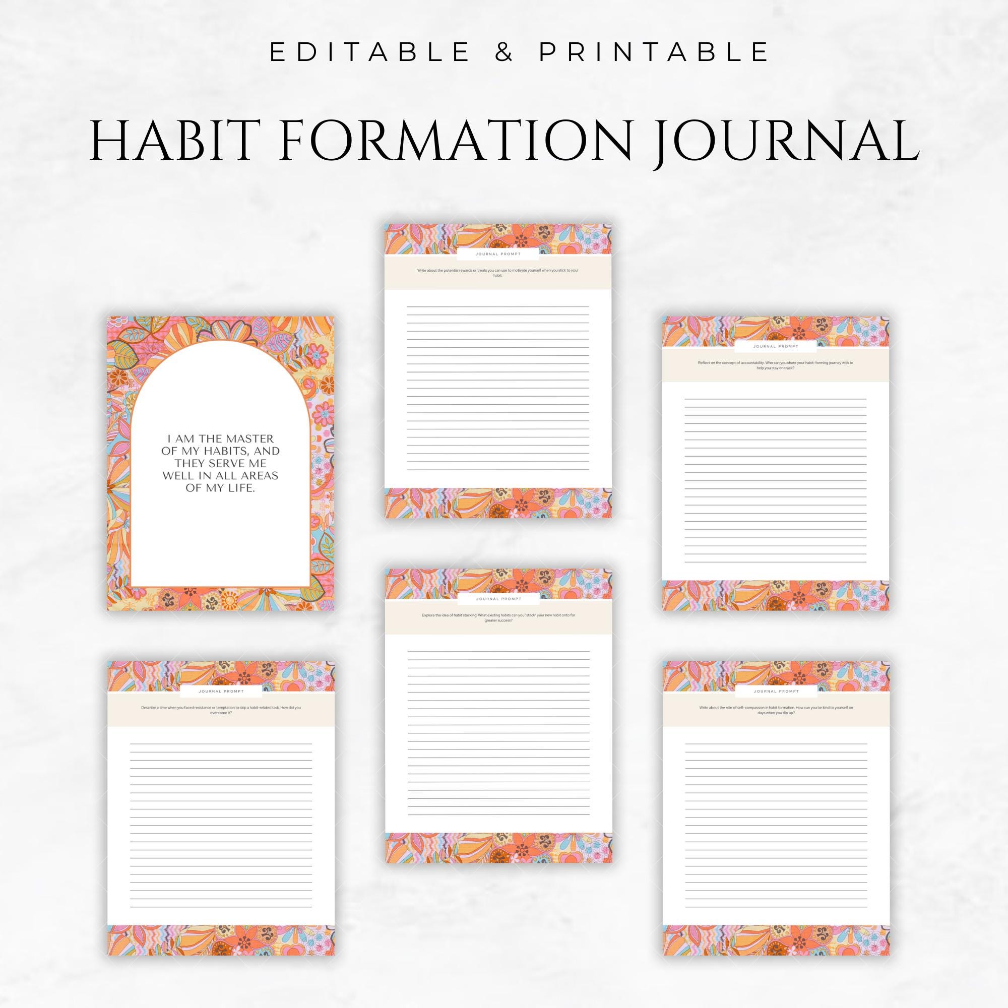 Habit Formation Journal Template Habit Tracker Productivity Journal ...