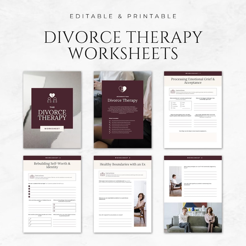 Divorce Therapy Worksheets Template Printable Healing After Divorce ...