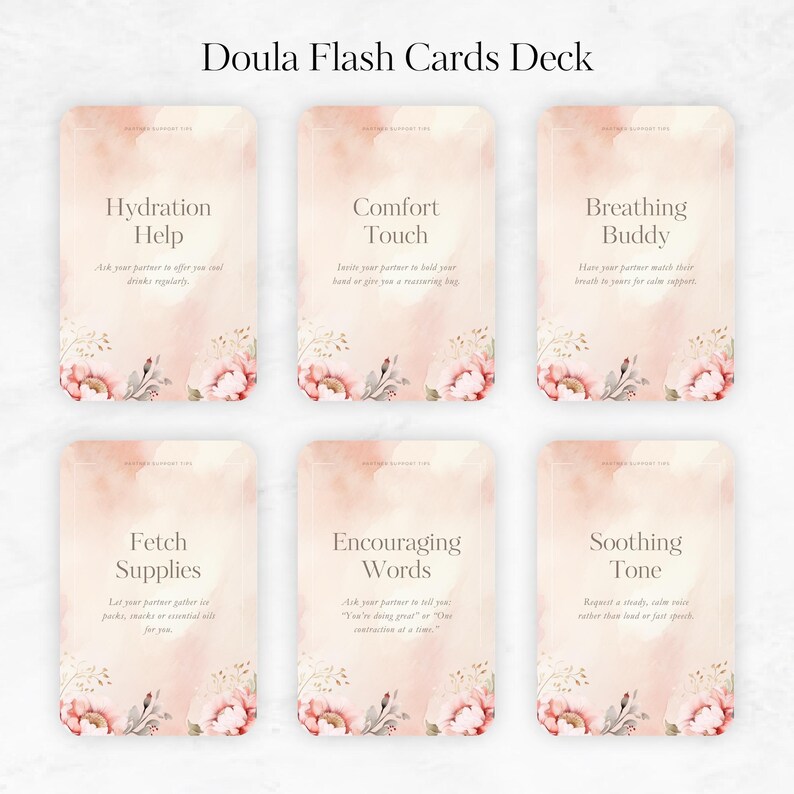 Doula Flashcards Template Printable Editable Canva Cards for Birth ...