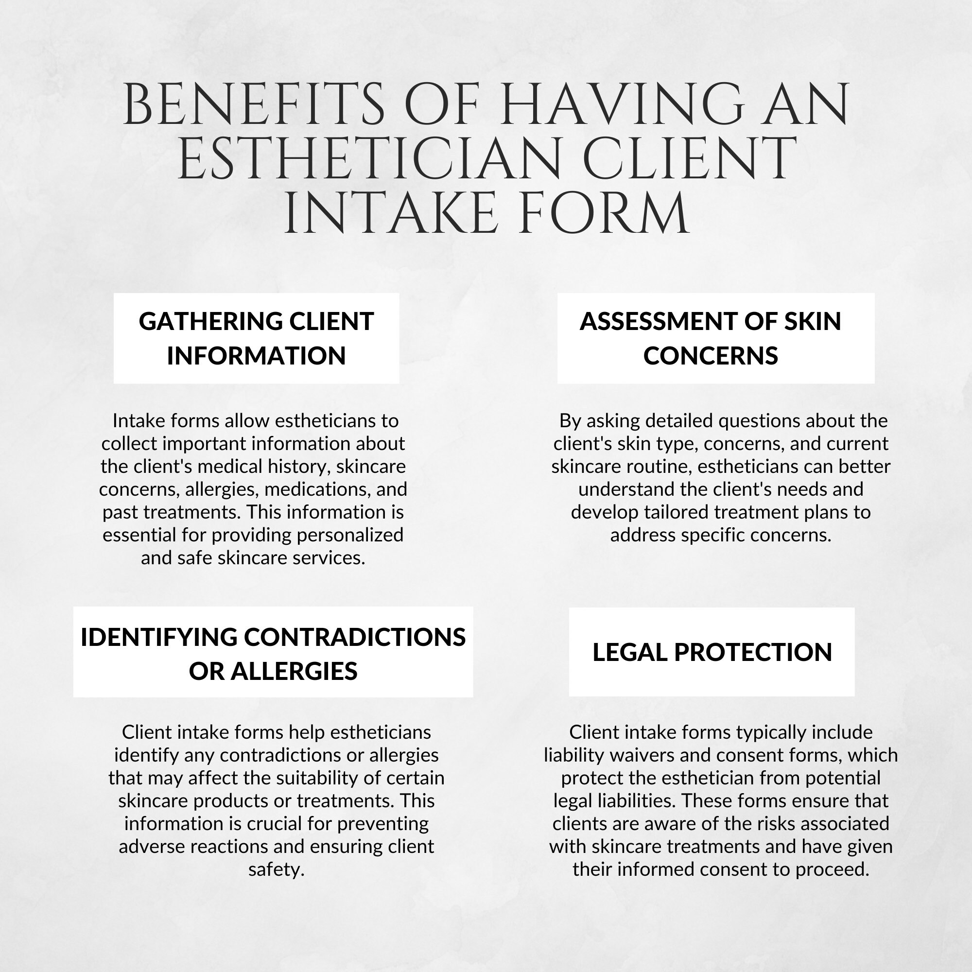 Esthetician Forms Estheticians Client Intake Form Esthetician Forms