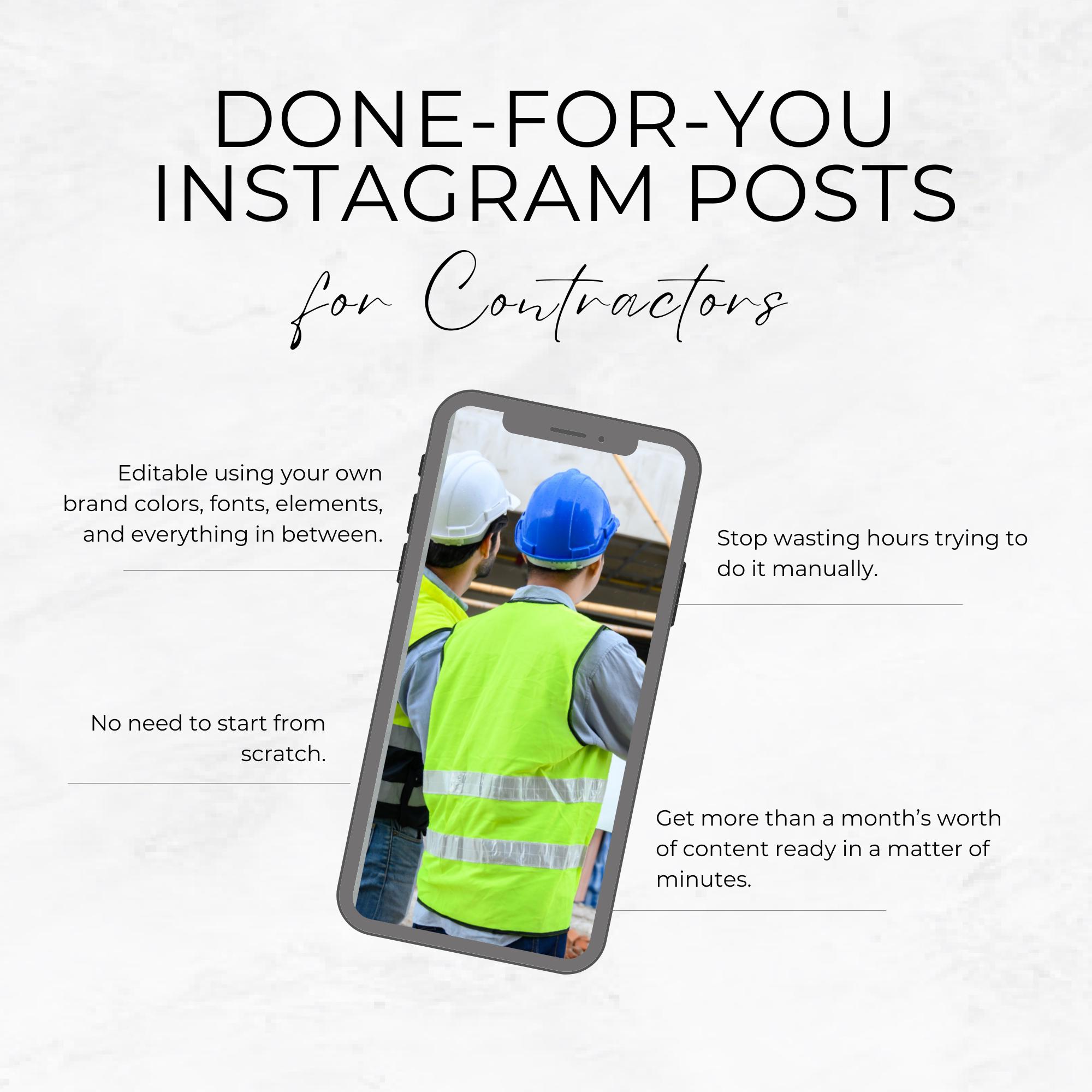 Contractor Instagram Posts Templates Construction Business Templates ...