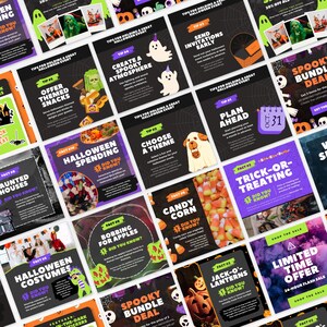 Halloween Social Media Post Template Spooky Instagram Template ...