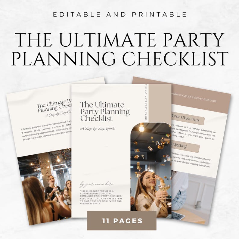 The Ultimate Party Planning Checklist Template Editable Canva Event ...