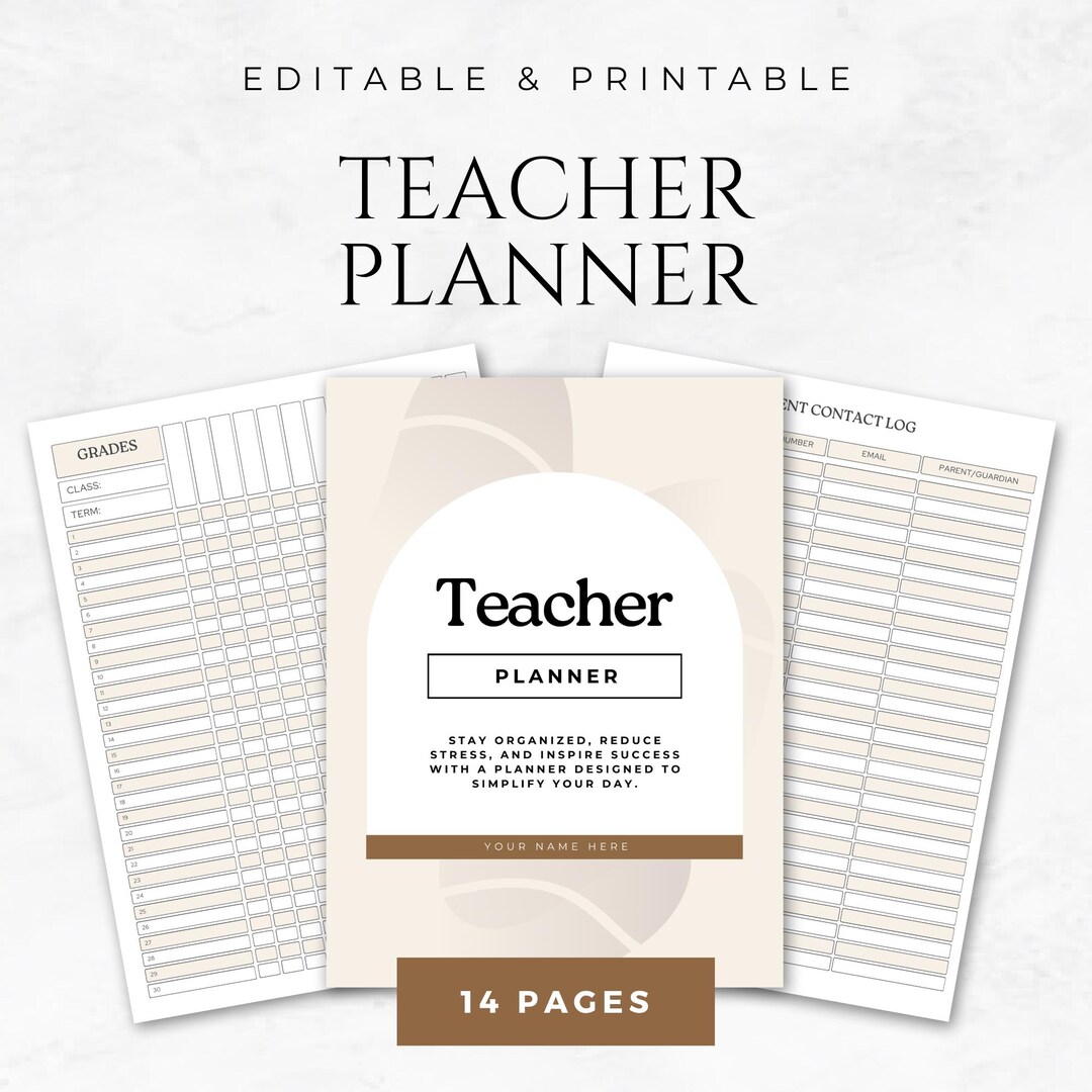 Teacher Planner Template Printable Lesson Plan Template Classroom ...