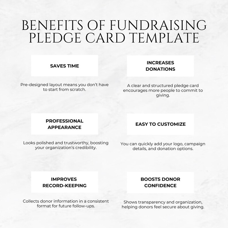 Fundraising Pledge Card Template Printable Editable Donation Pledge Card Nonprofit Fundraiser ...