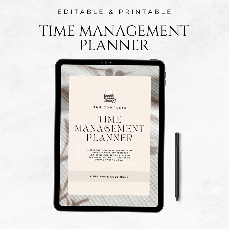 Time Management Planner Canva Template Productivity Planner Goal ...