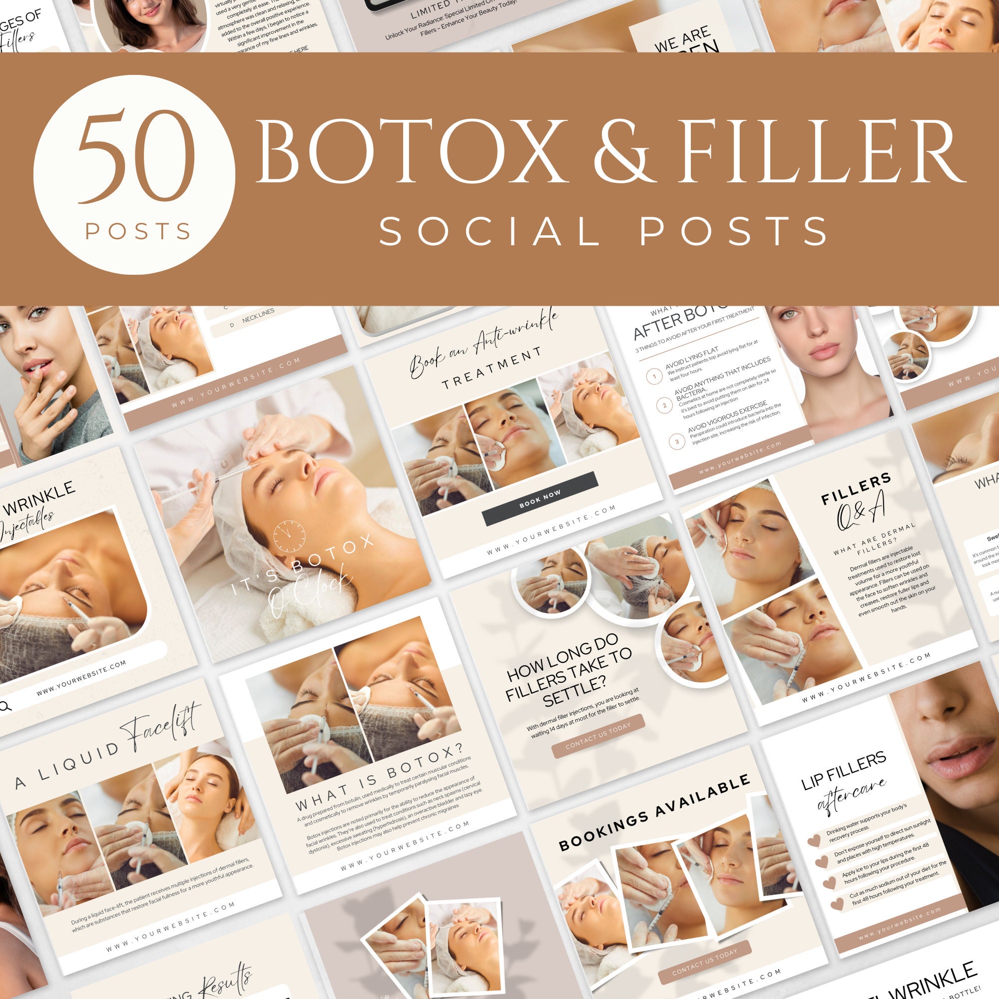 Botox and Fillers Instagram Templates Dermatologists Social Media ...