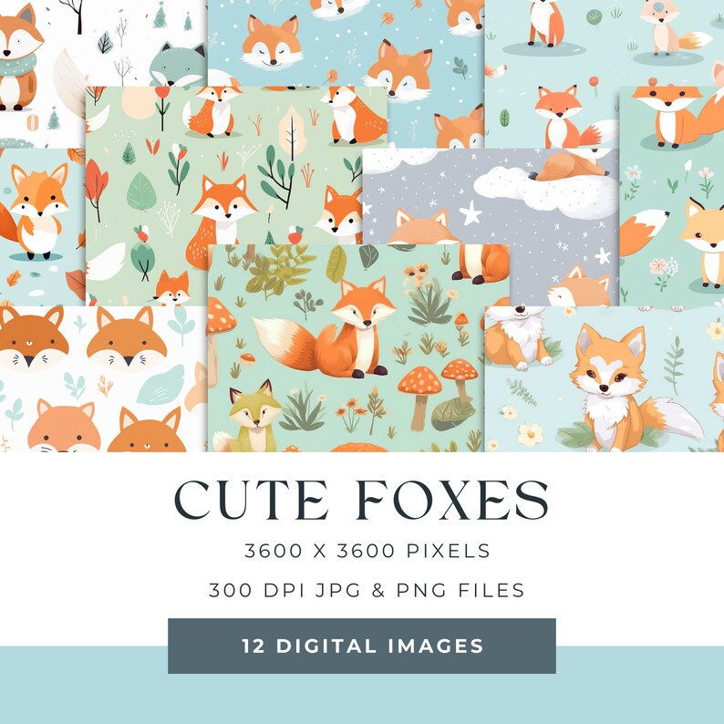 Seamless Fox Patterns Cute Fox Pattern Kids Patterns Woodland Animal ...