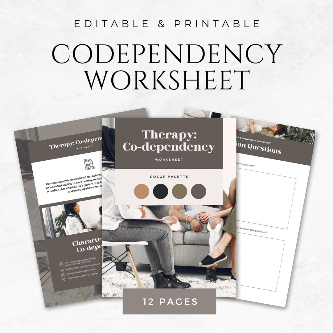 Codependency Worksheet Template Printable Behavioral Therapy Worksheet ...