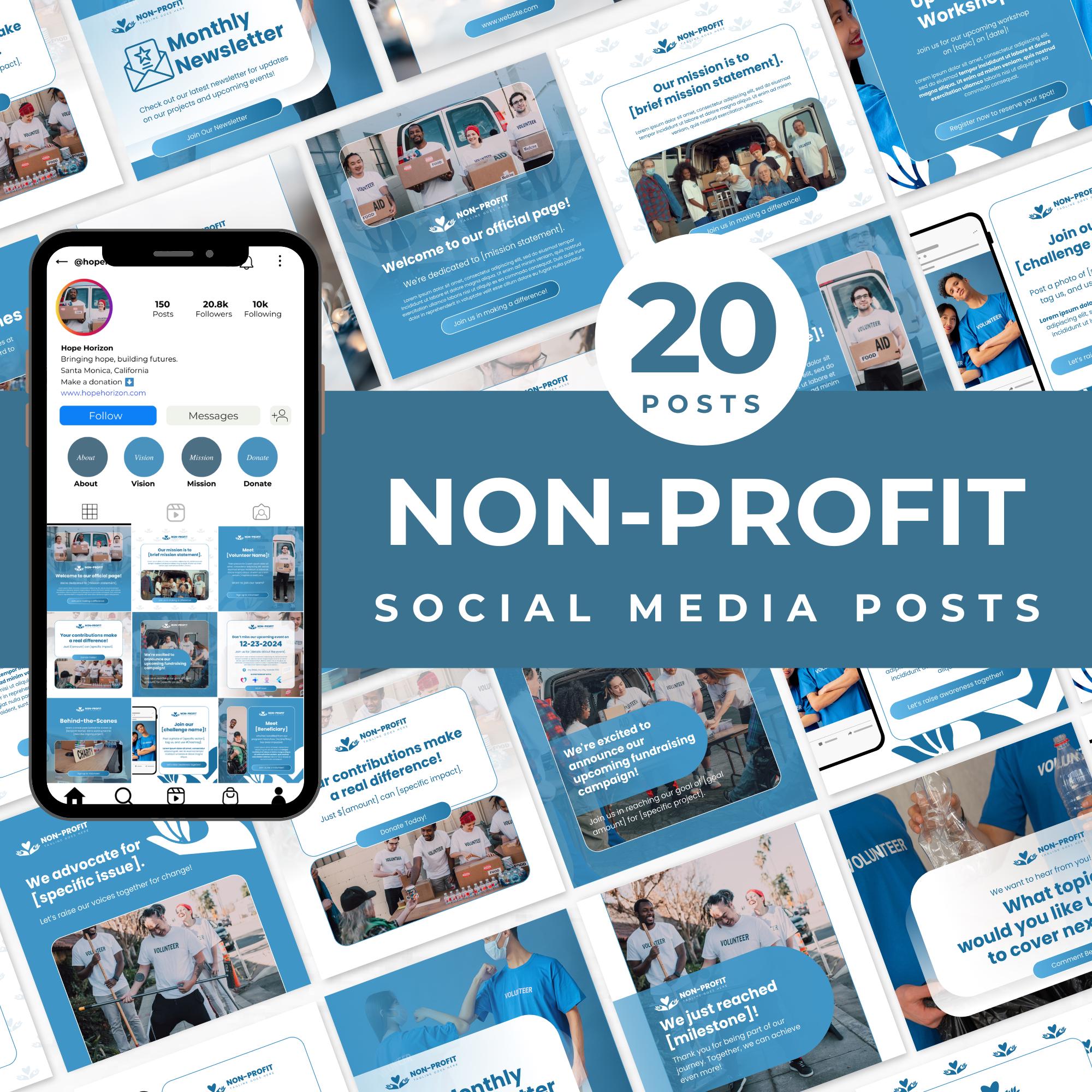 Non-profit Social Media Posts Template Instagram Templates for ...