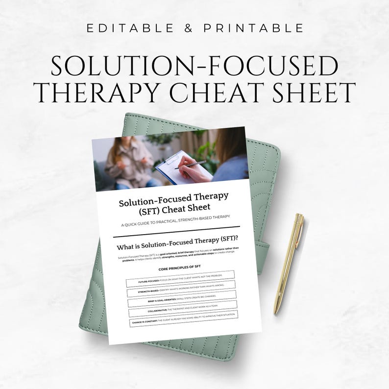 Solution-focused Therapy Cheat Sheet Template Printable Counseling ...