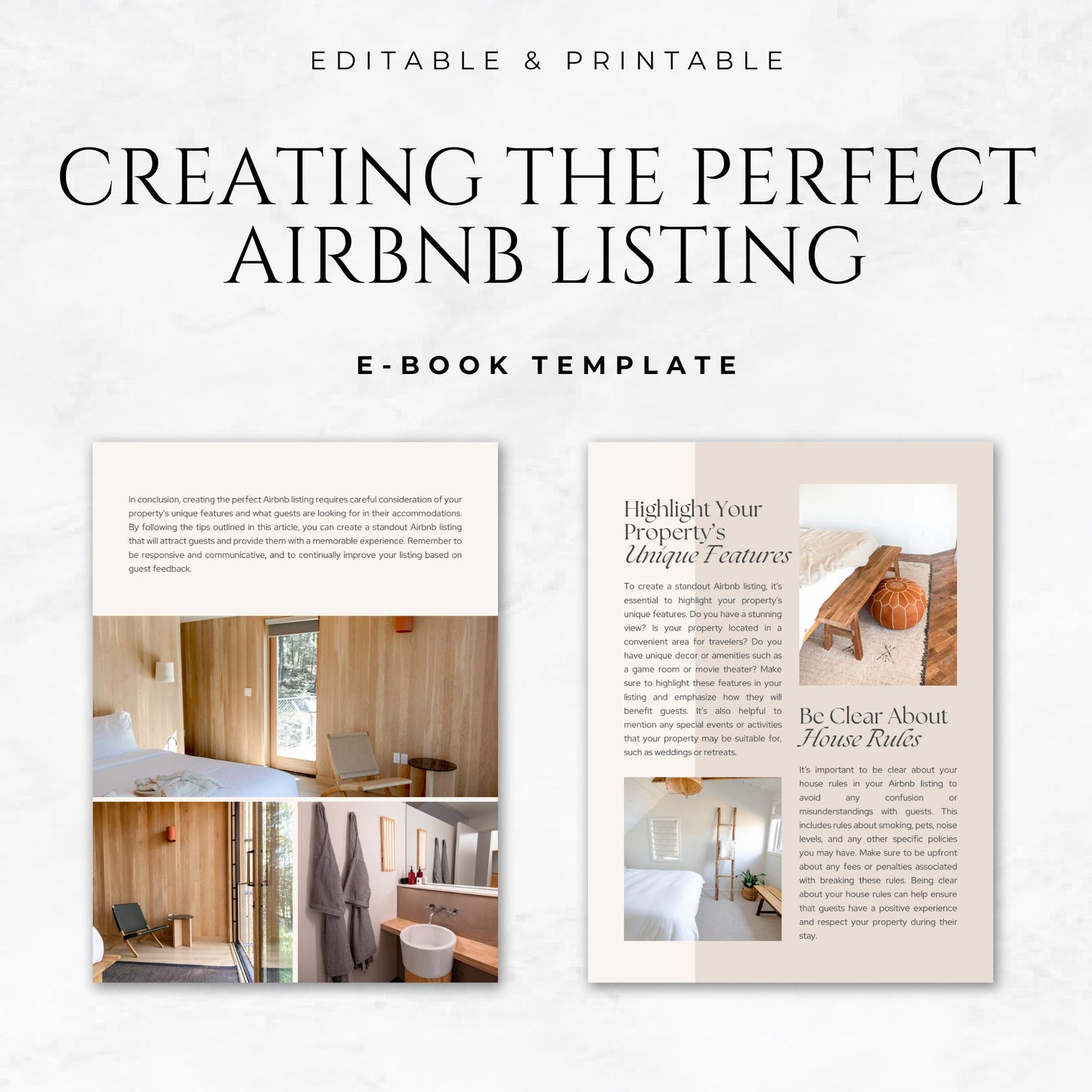 Creating the Perfect Airbnb Listing Template Printable Canva Airbnb ...