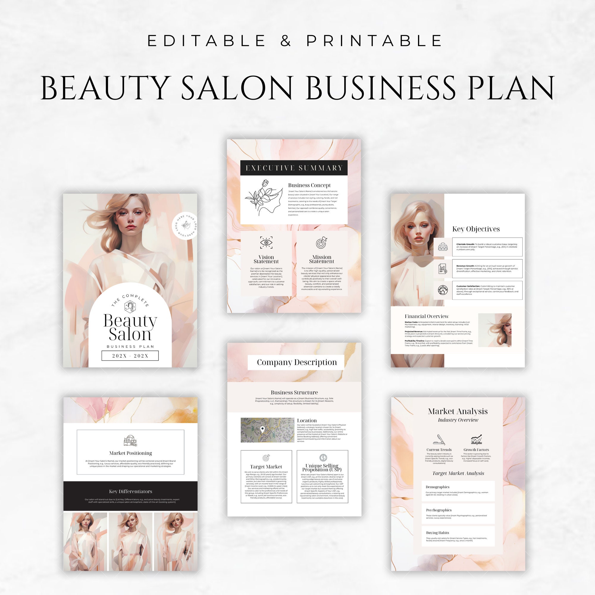 Beauty Salon Business Plan Template Salon Startup Plan Beauty Salon ...