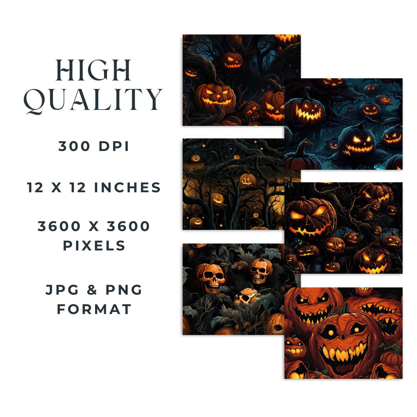 Seamless Creepy Jack O' Lantern Patterns Sinister Pumpkin Pattern Scary ...