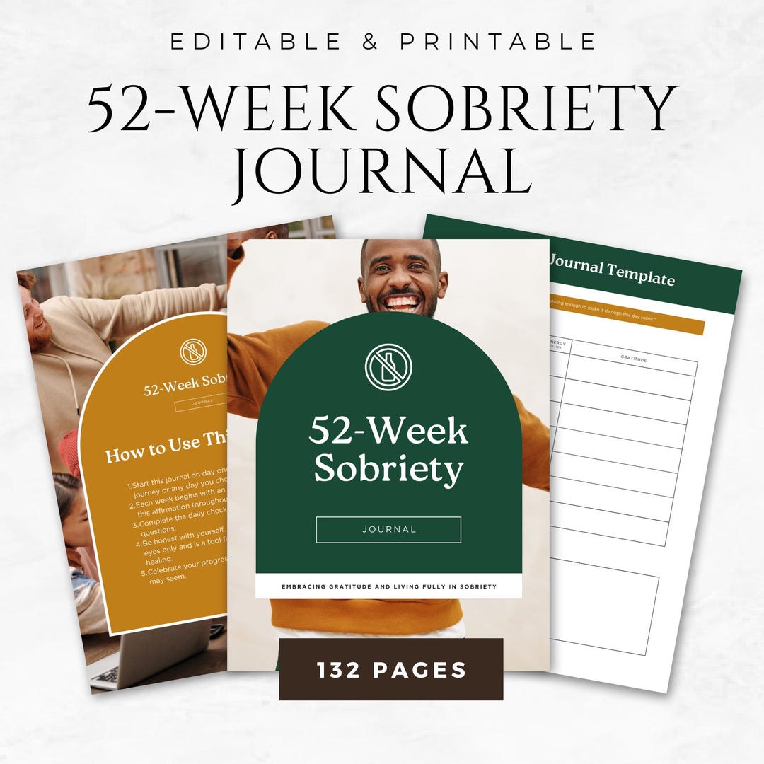 Sobriety Journal Template Addiction Recovery Journal Sober Journal ...