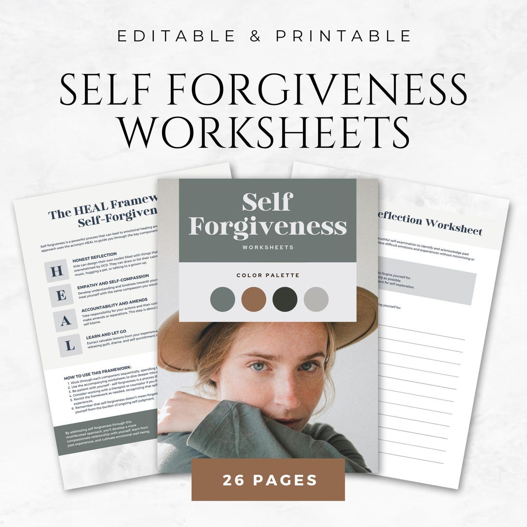 Self Forgiveness Worksheet Template Emotional Healing Workbook ...