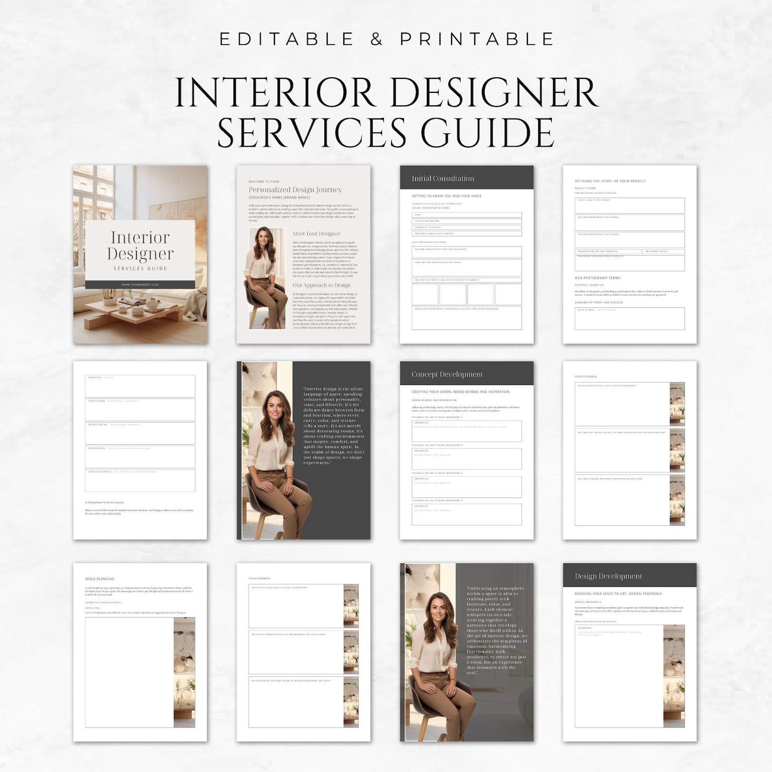 Interior Design Services Guide Template Printable Interior Design ...