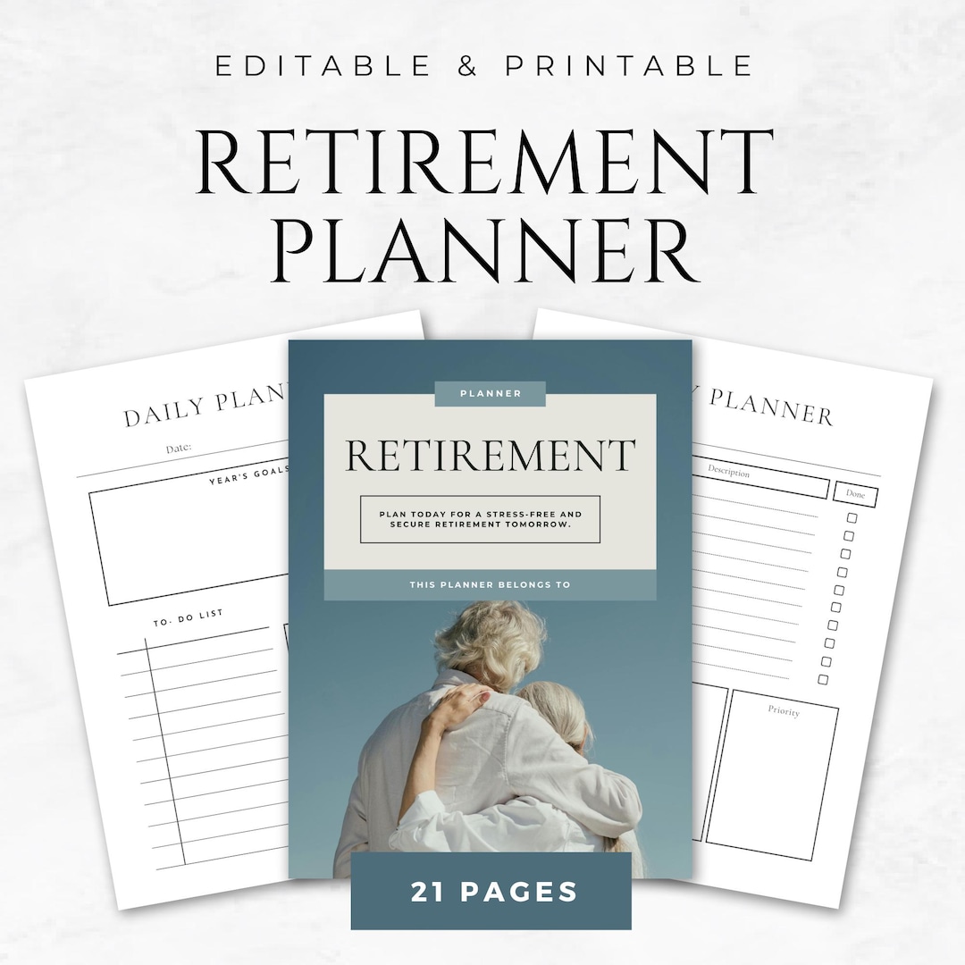 Retirement Planner Template Printable Financial Planner Budget Planner ...