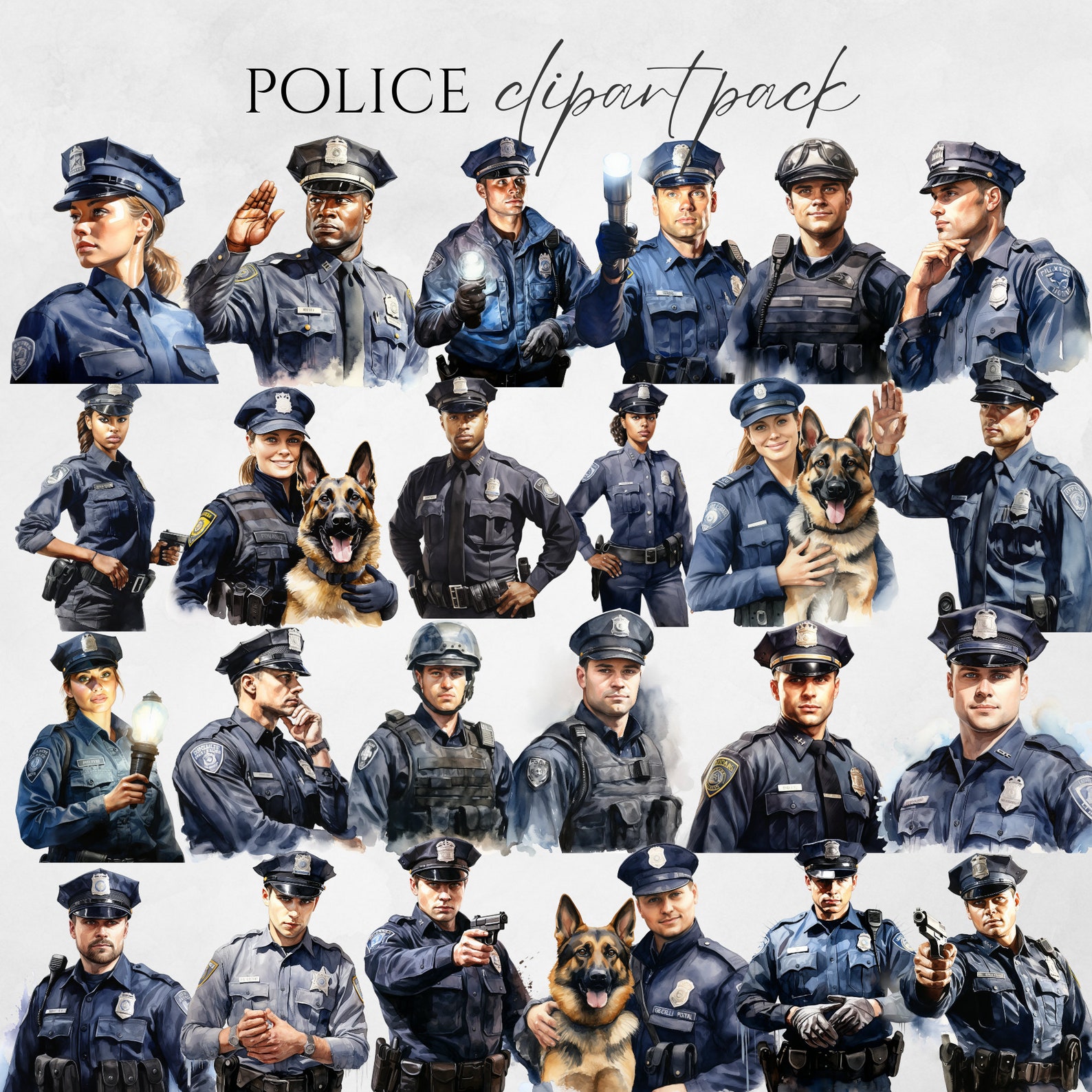 Police Clipart Watercolor Police Clip Art Police PNG Police Officer ...