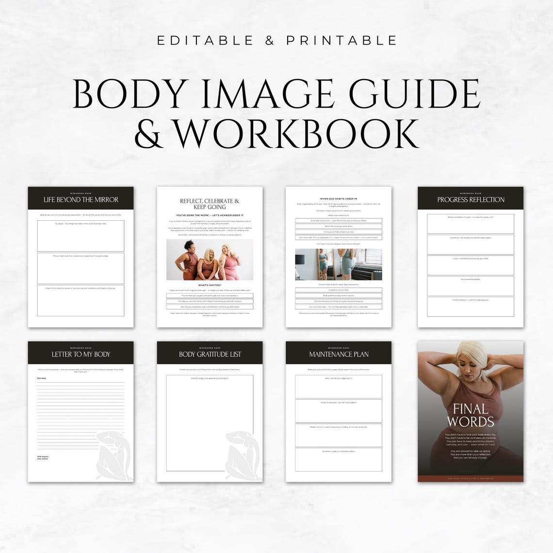 Body Image Workbook Canva Template: Self-love Guide for Women (PDF ...