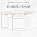 Business Forms Bundle Templates Printable Order Forms Password Tracker ...