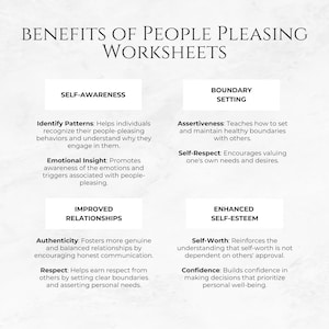 People Pleasing Worksheets Self-help Worksheets Emotional Wellness ...
