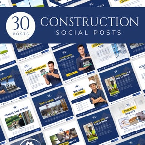 Construction Instagram Posts Templates Construction Social Media ...