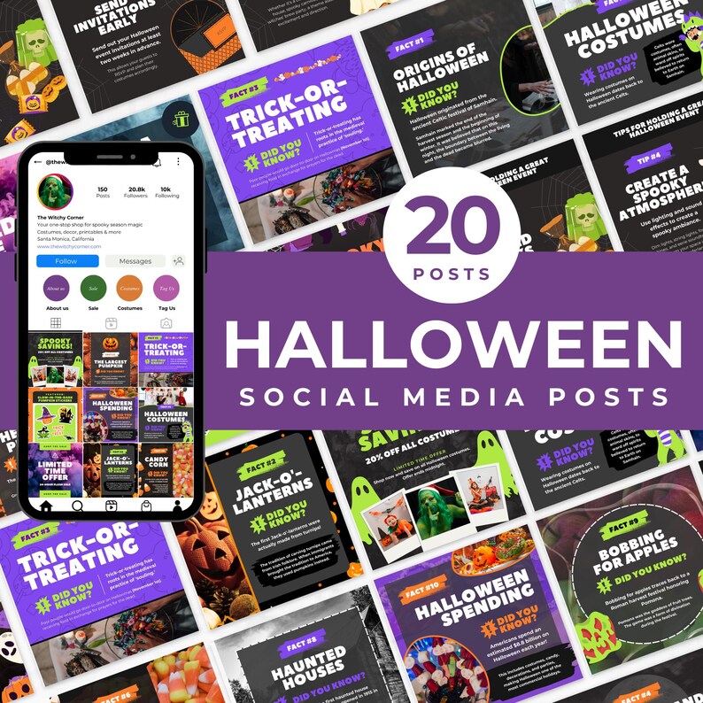 Halloween Social Media Post Template Spooky Instagram Template ...