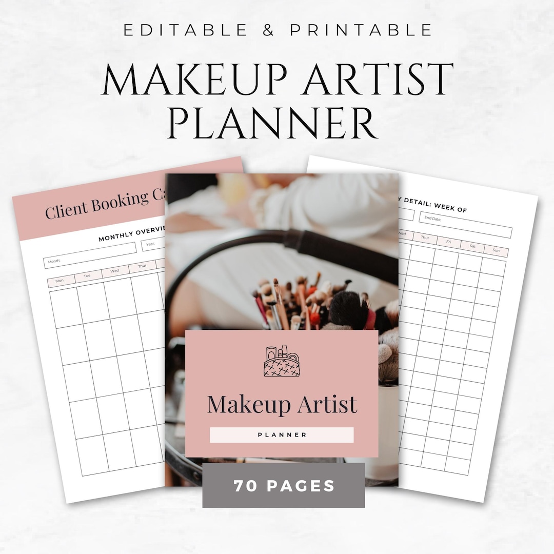 Makeup Artist Planner Template Makeup Business Planner Beauty Salon ...