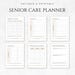 Senior Care Planner Template Printable Caregiver Planner Elderly Care ...