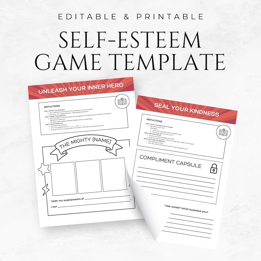 Self-esteem Game Template Canva Kids Confidence Tool Kids Classroom ...