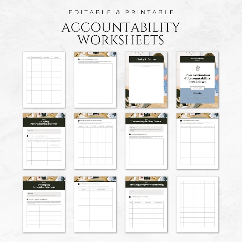 Accountability Worksheets Template Productivity Planner Daily Task ...