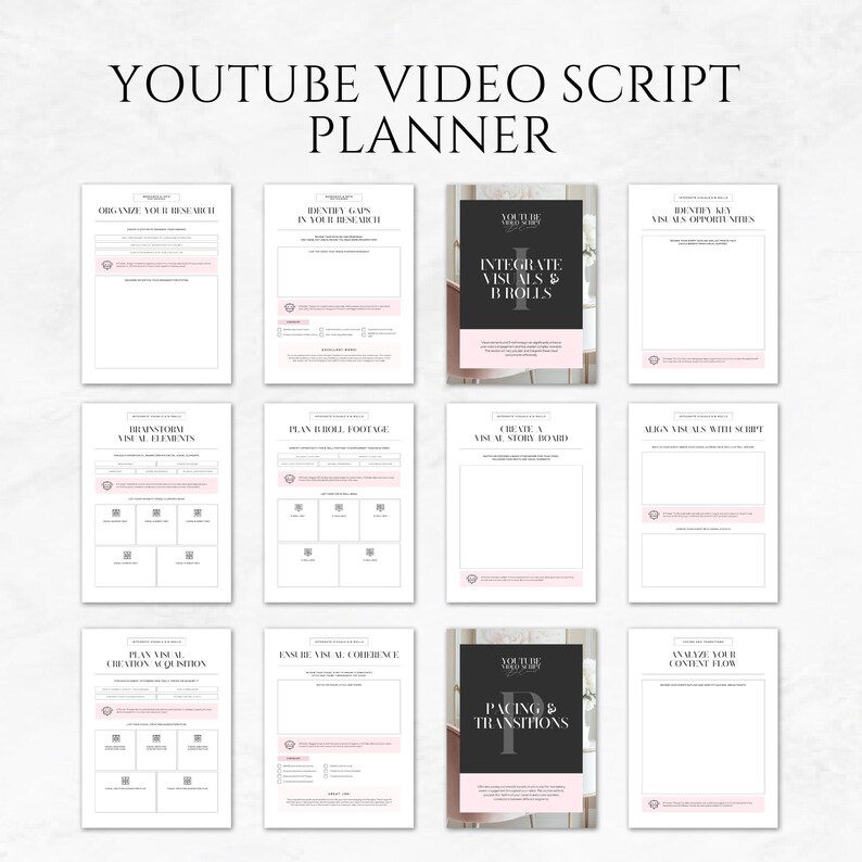 Youtube Video Script Planner Template Canva Video Script Template Content Planner Script Writing ...